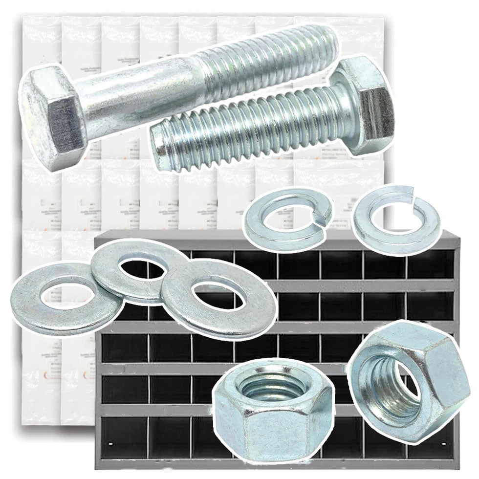 Metric Class 8.8 Coarse Hex Cap Screws, Hex Nuts, Flat & Lock Washers ...